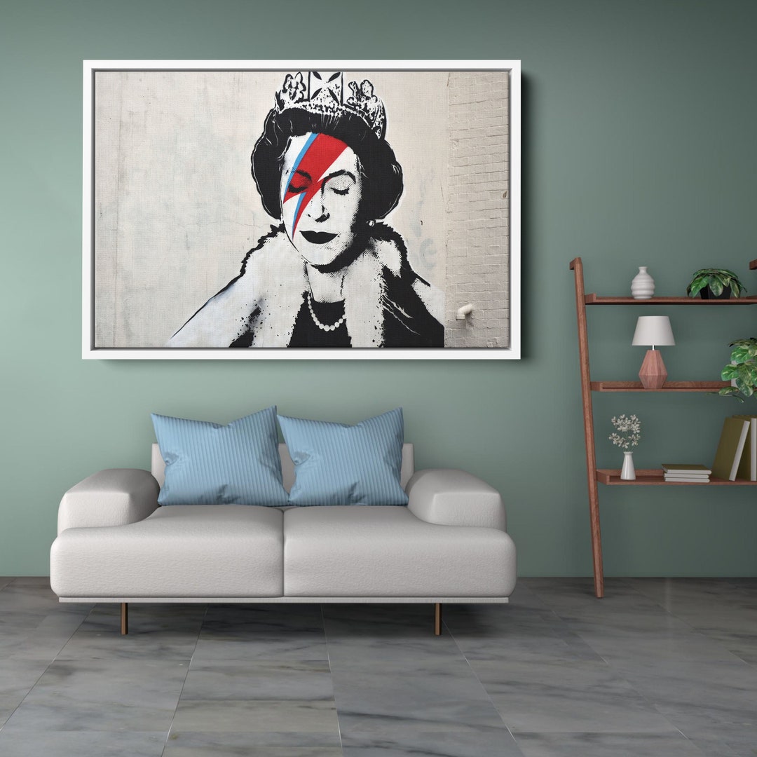 Banksy God Save the Queen Graffiti Art Canvas | Framed Street Art ...