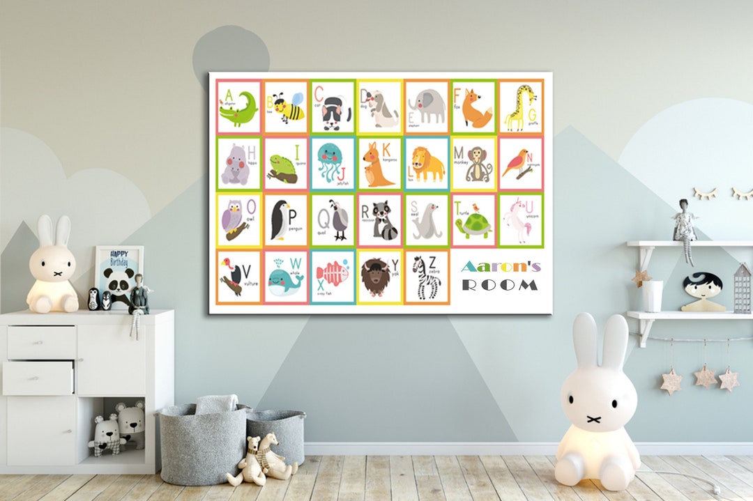 Animal Alphabet Chart, Preschool Learning Educational Posters ...