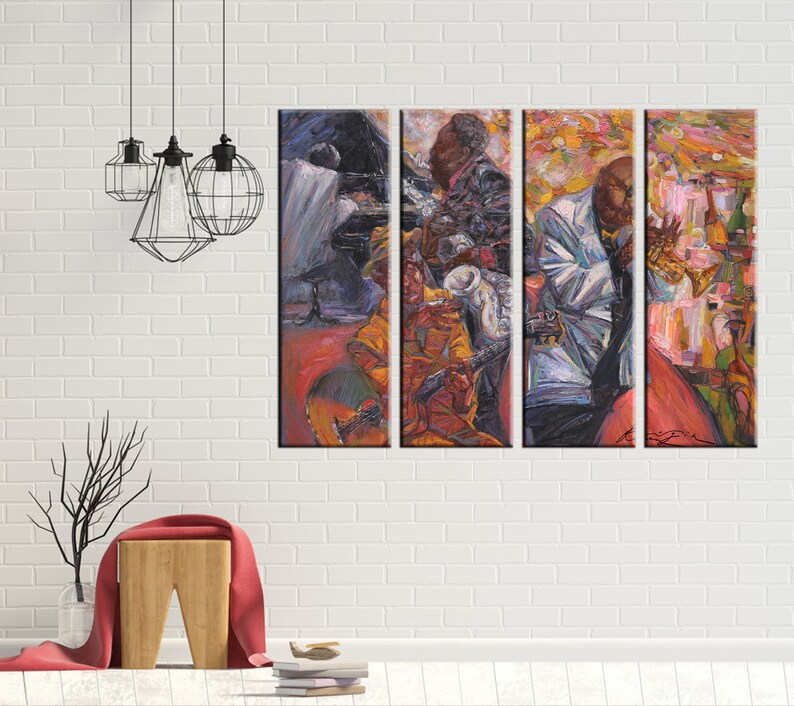 Afro Classic Jazz Abstract Dancing African People Canvas | Etsy