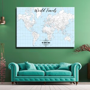 Push Pin World Map | World Map Poster| Canvas Travel Map|personalized ...