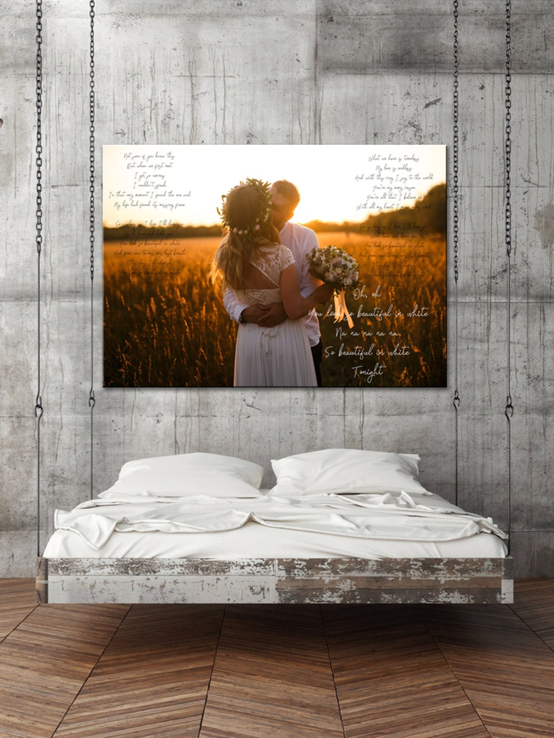 First Dance Song With Photo, Custom Song Lyrics Print, Wedding Vows ...