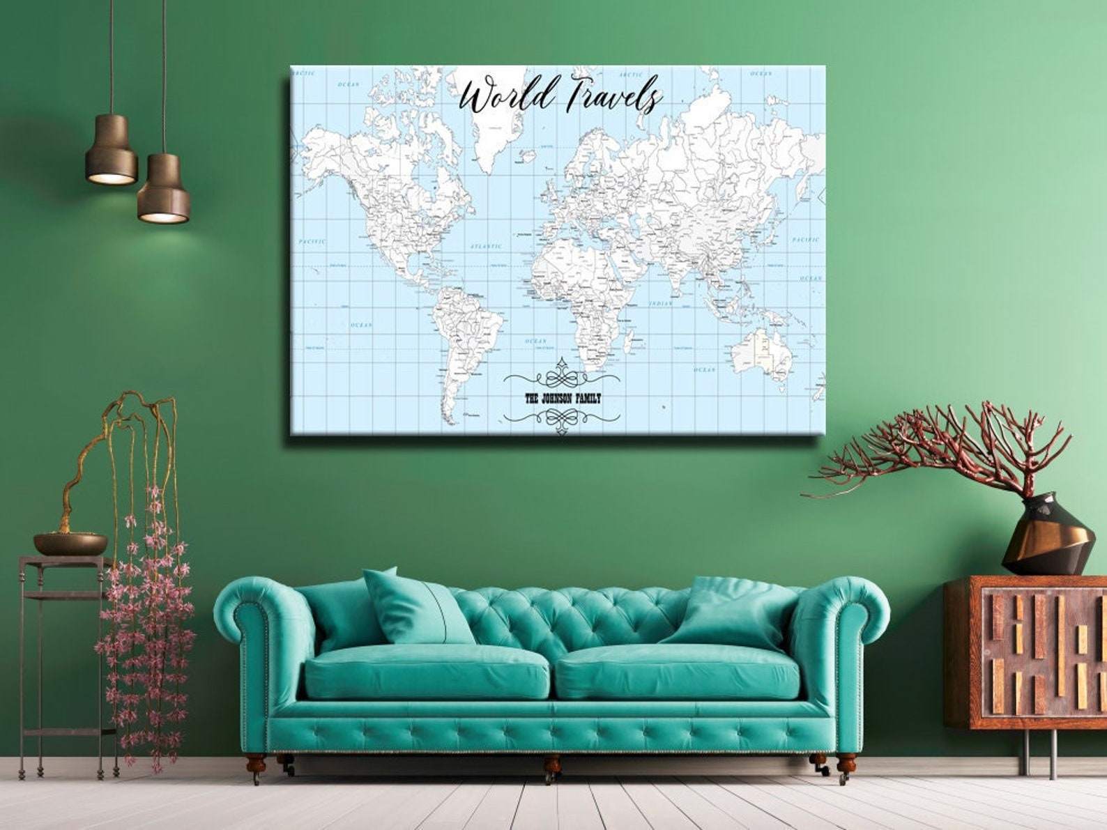 Travel Map World Travel Map World Map World Map Canvas - Etsy