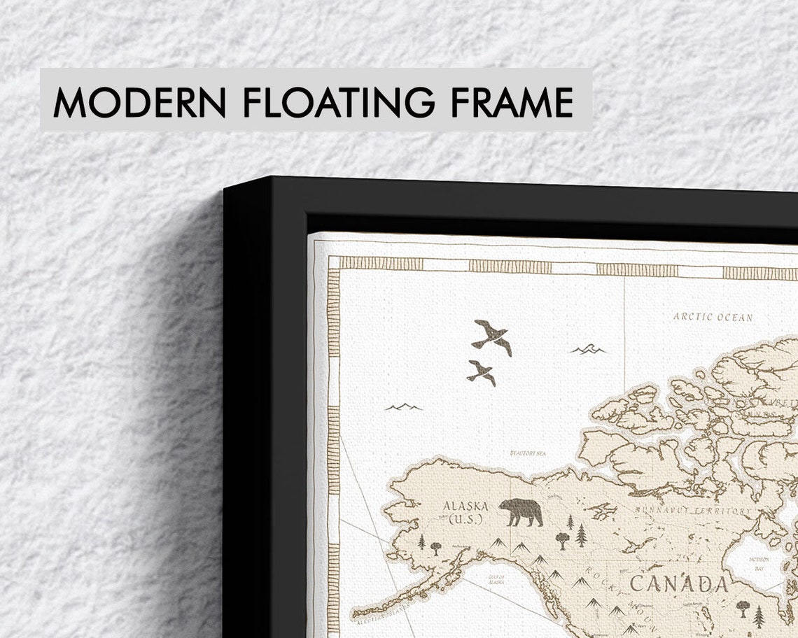 WORLD Map Canvas Wall Art Earth Map Framed Canvas Push Pin - Etsy