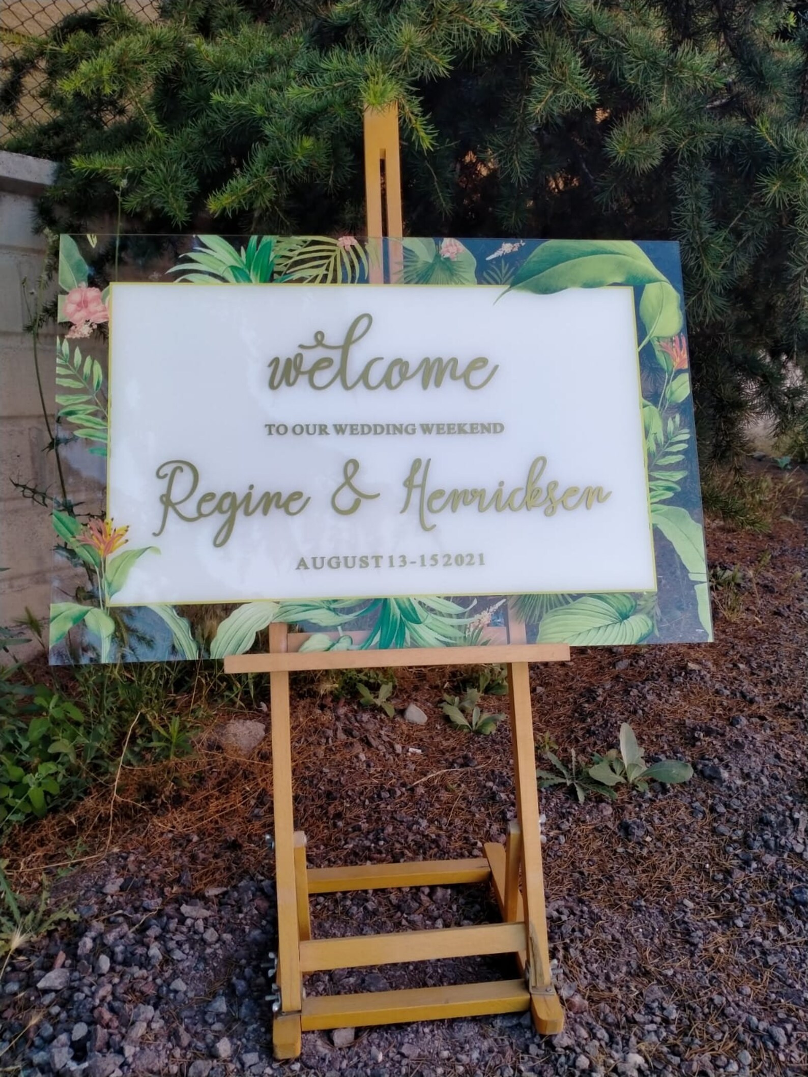 Tropical Floral Acrylic Wedding Welcome Sign - Etsy
