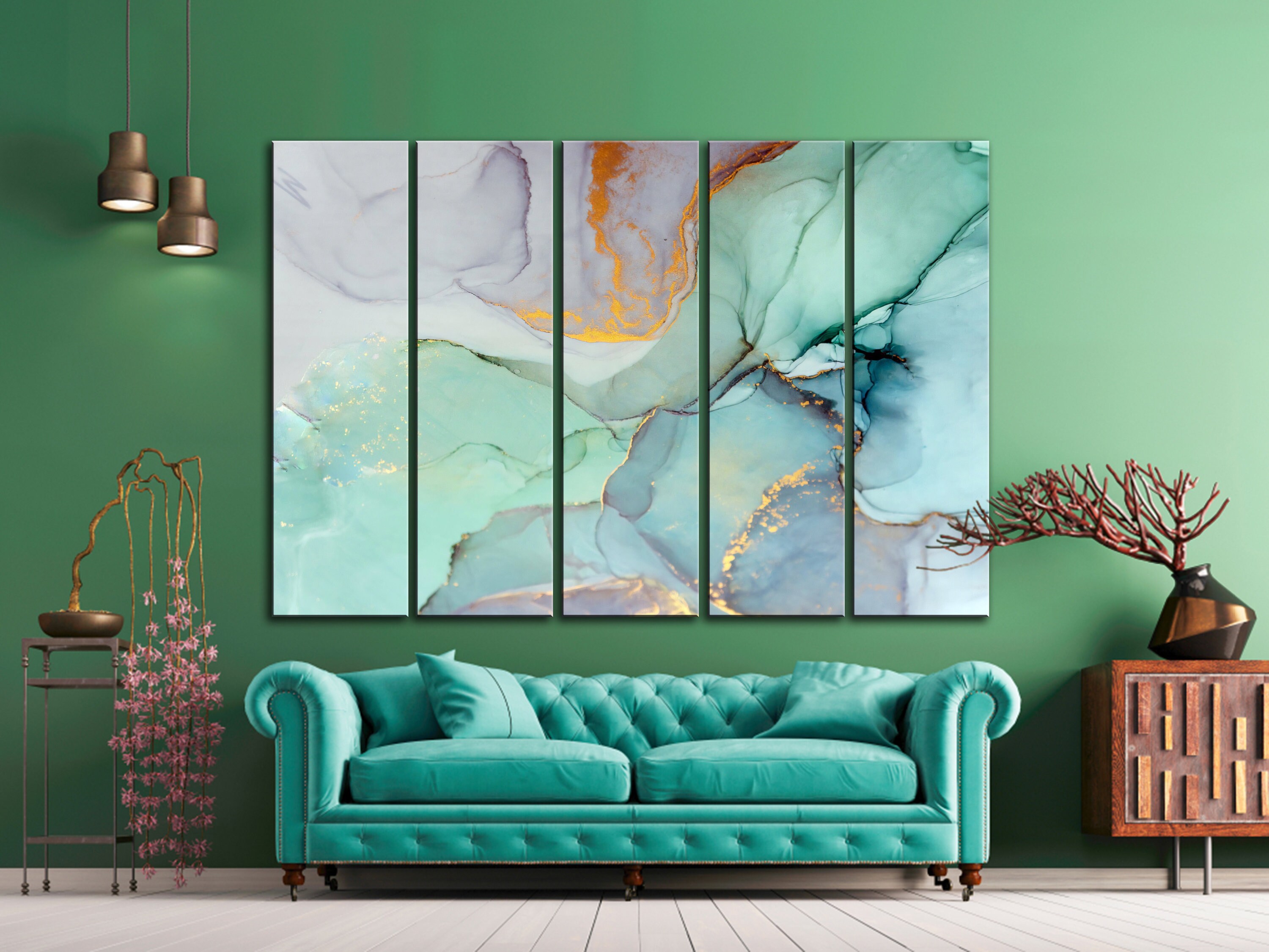 Set of 5 Abstract Art Decor Modern Wall Art Abstract | Etsy