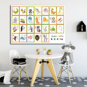 Animal Alphabet Chart, Preschool Learning Educational Posters ...