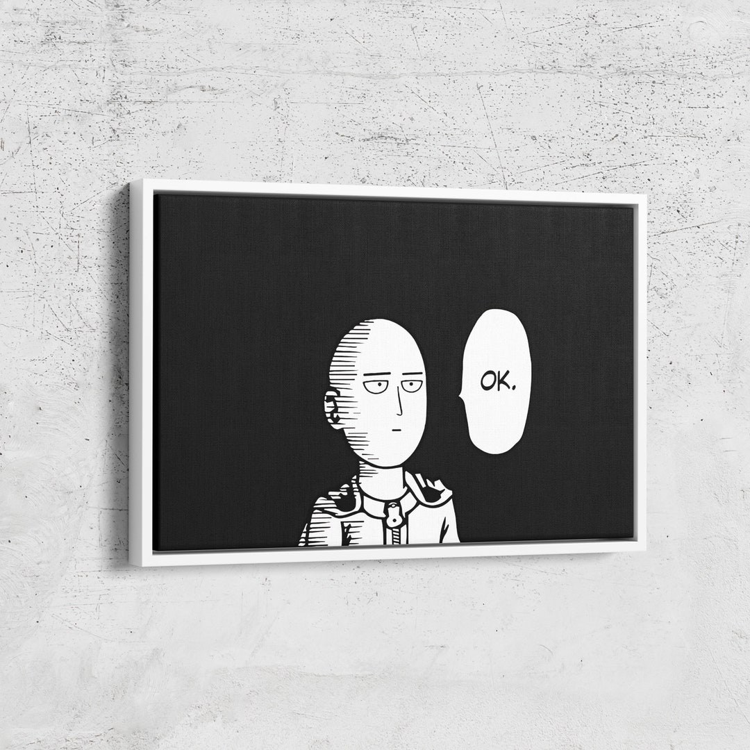 Saitama Wallart Canvas, Anime Canvas Decor, Saitamalove Art Decor ...