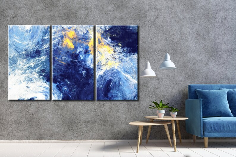 Shades of Blue Abstract Art Dynamic Clouds Abstract Painting | Etsy