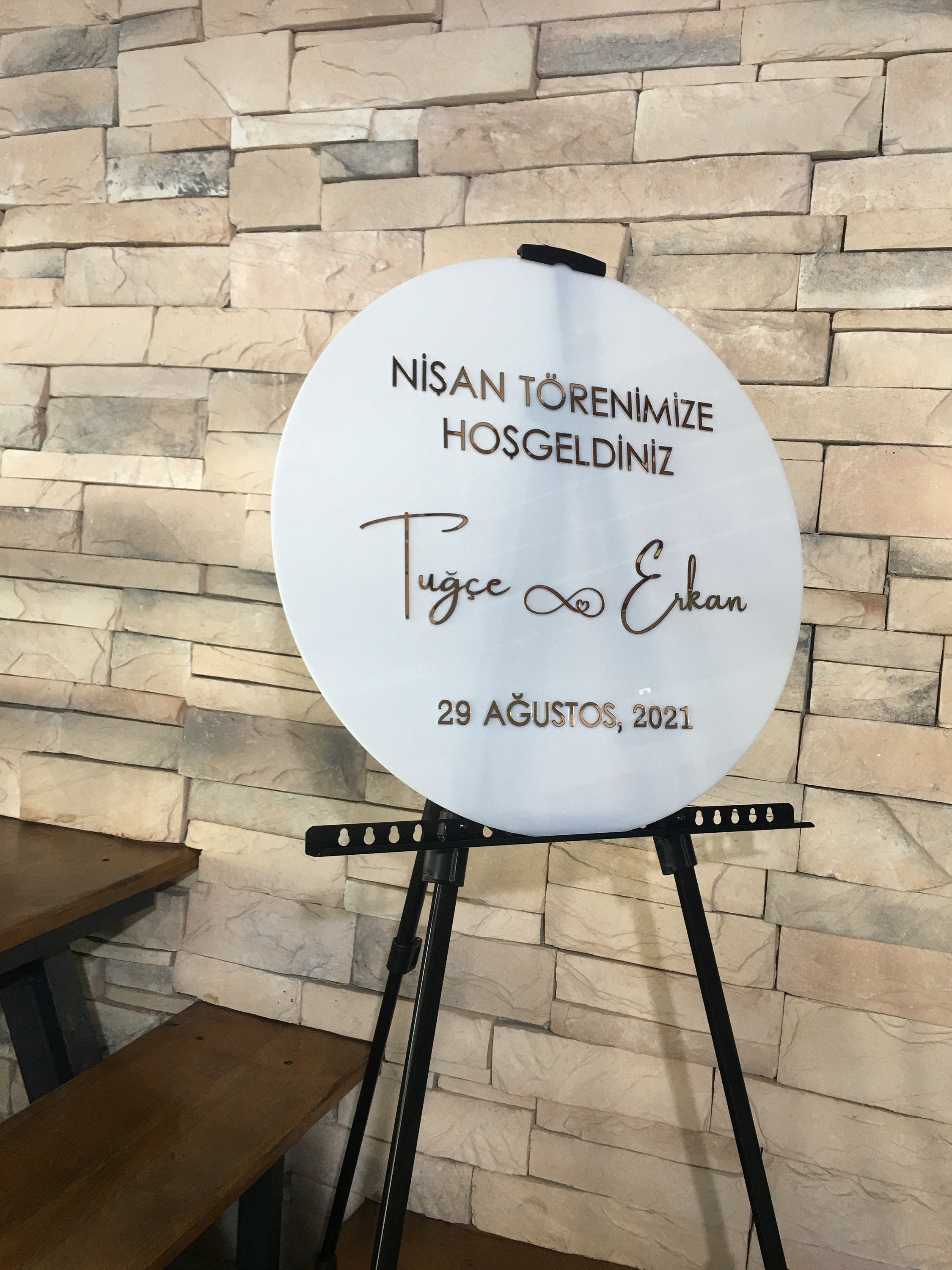 Rose Gold Acrylic Wedding Sign / Round Acrylic Sign / Circle | Etsy