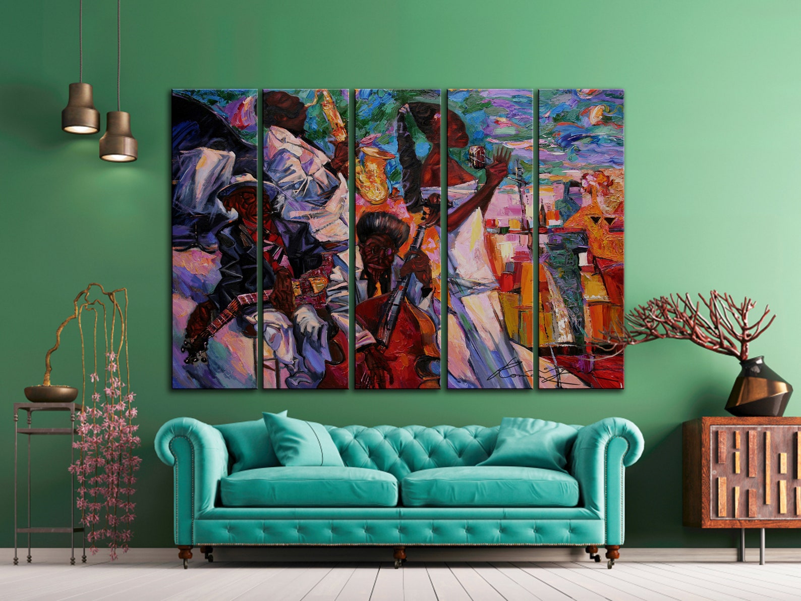 Afro Classic Jazz Abstract Dancing African People Canvas - Etsy
