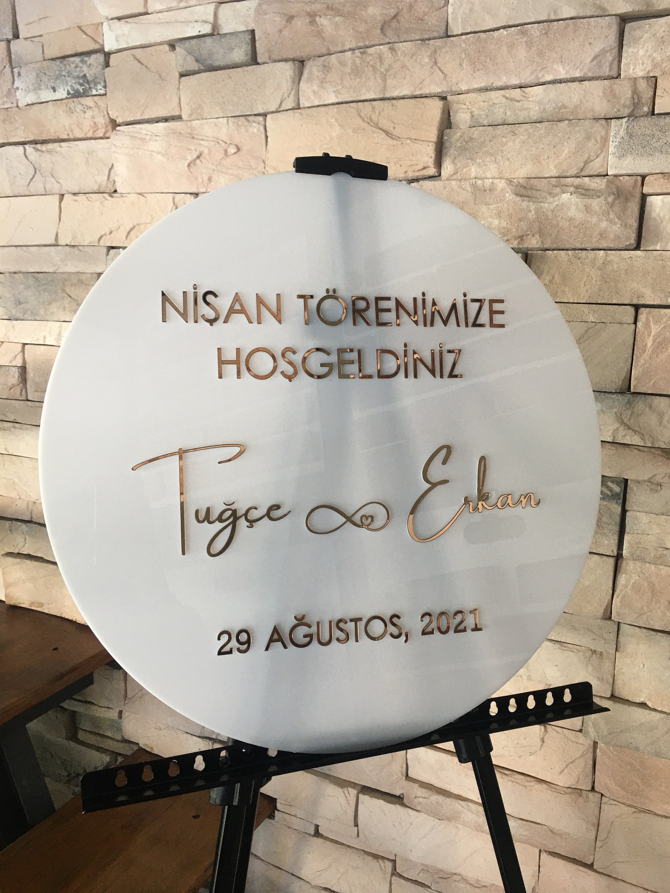 Rose Gold Acrylic Wedding Sign / Round Acrylic Sign / Circle | Etsy