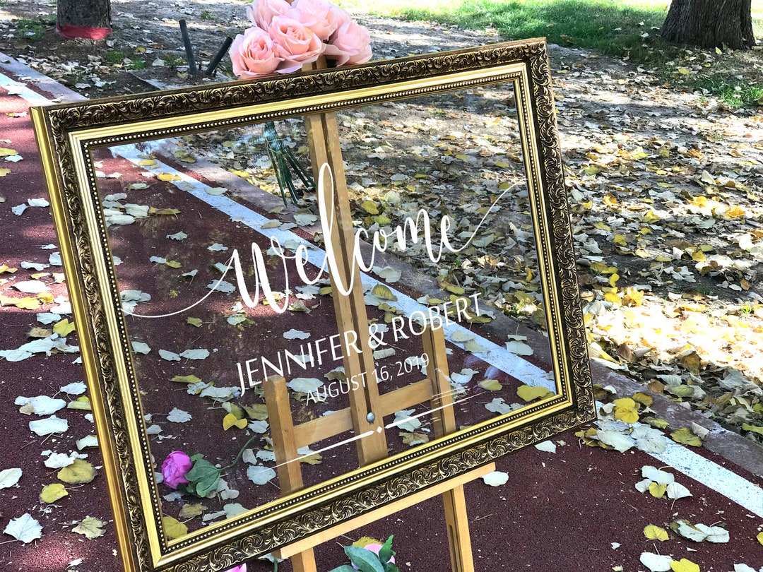 Victorian Framed Clear Acrylic Welcome Sign | Wedding Welcome Sign ...