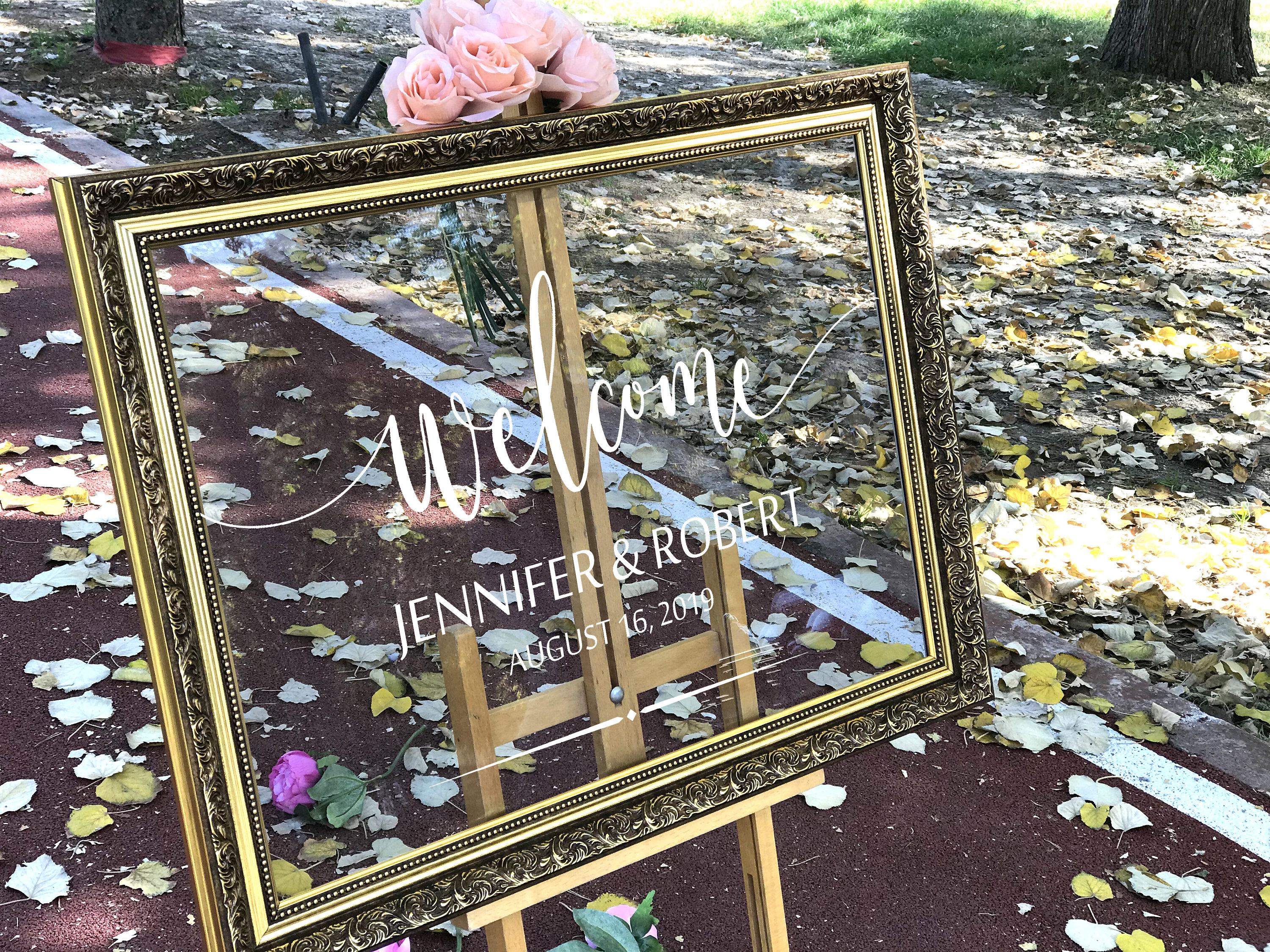 Victorian Framed Clear Acrylic Welcome Sign | Wedding Welcome Sign ...