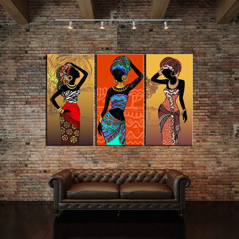 Colorful African Canvas Settraditional Africa Canvascolorful Etsy