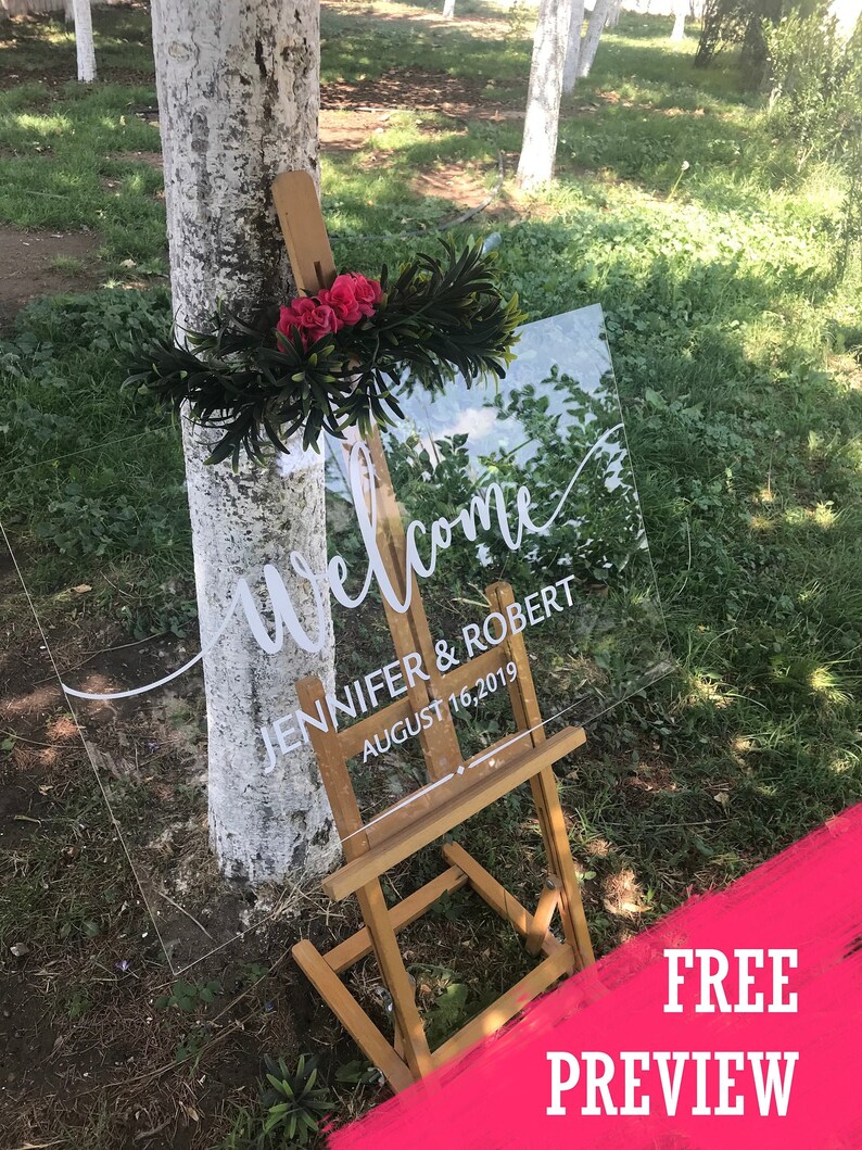 Clear Acrylic Welcome Sign Wedding Welcome Sign Custom - Etsy