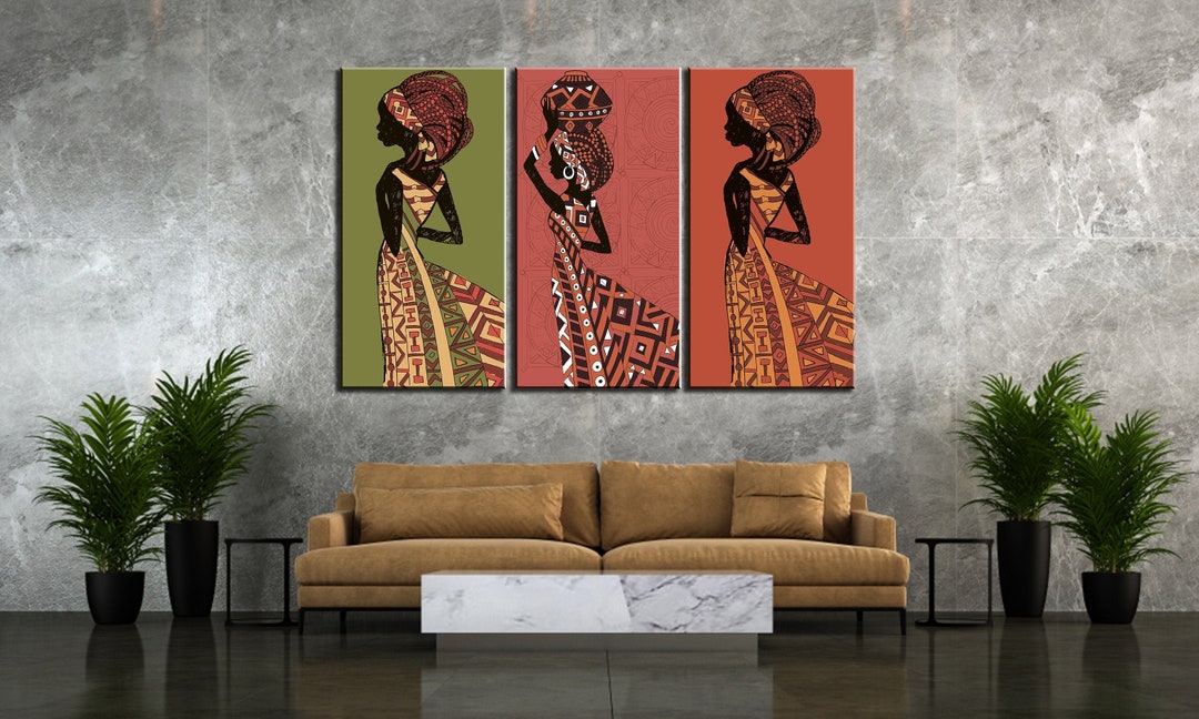 Ethnic African Art Decor | Afro African Modern Wall Art | African Girls ...
