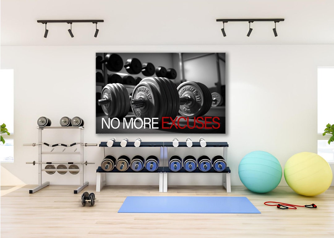 Barbell Gym Canvas, Motivational Wall Art - Etsy