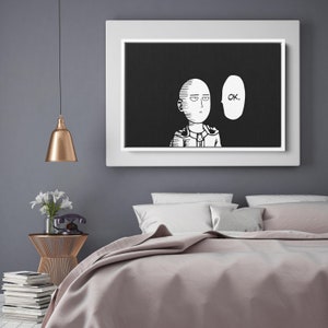 Saitama Wallart Canvas, Anime Canvas Decor, Saitamalove Art Decor ...