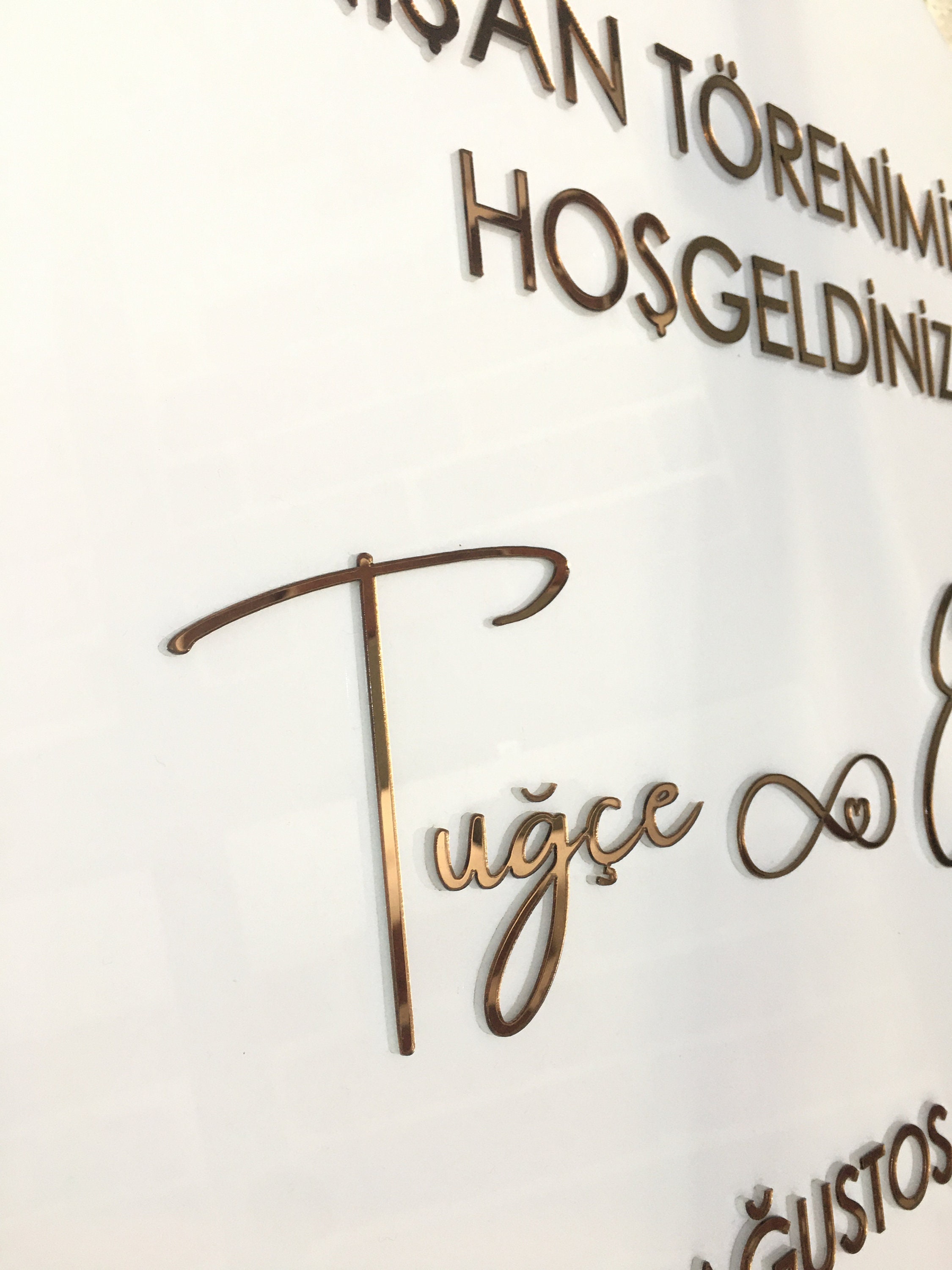 Rose Gold Acrylic Wedding Sign / Round Acrylic Sign / Circle | Etsy