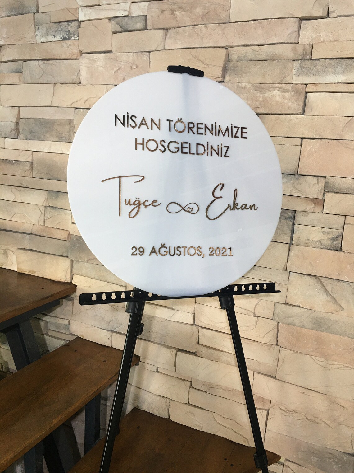 Rose Gold Acrylic Wedding Sign / Round Acrylic Sign / Circle | Etsy