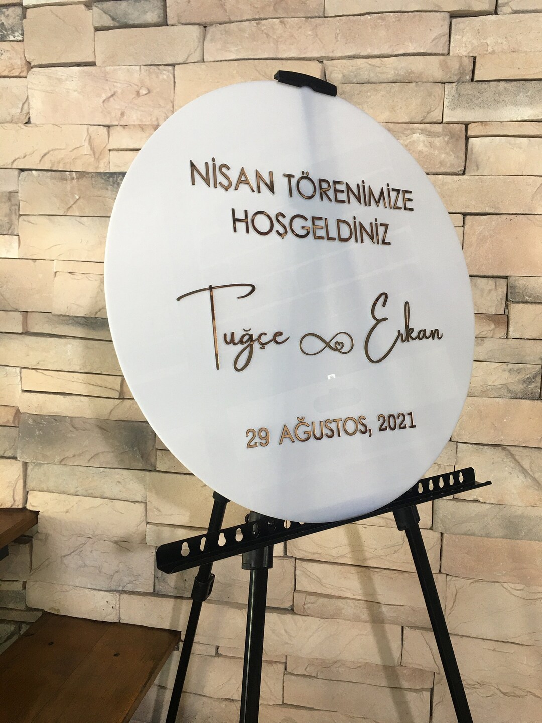 Rose Gold Acrylic Wedding Sign / Round Acrylic Sign / Circle ROSE GOLD ...