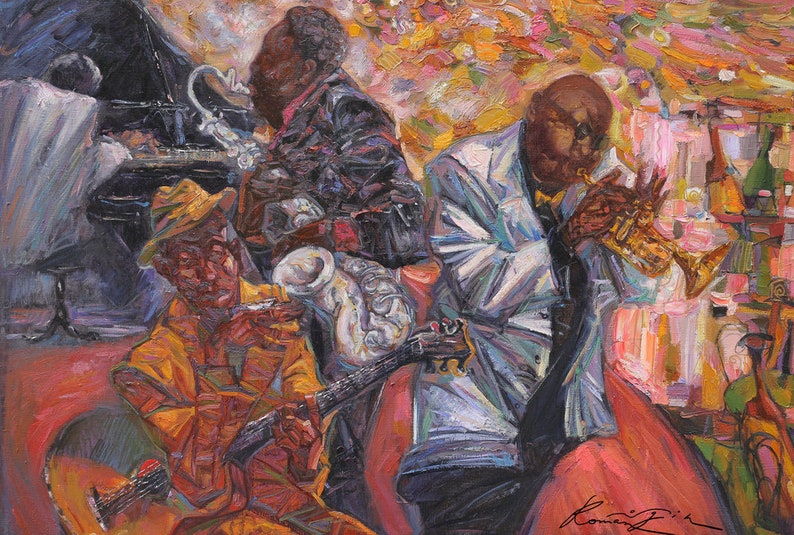 Afro Classic Jazz Abstract Dancing African People Canvas - Etsy