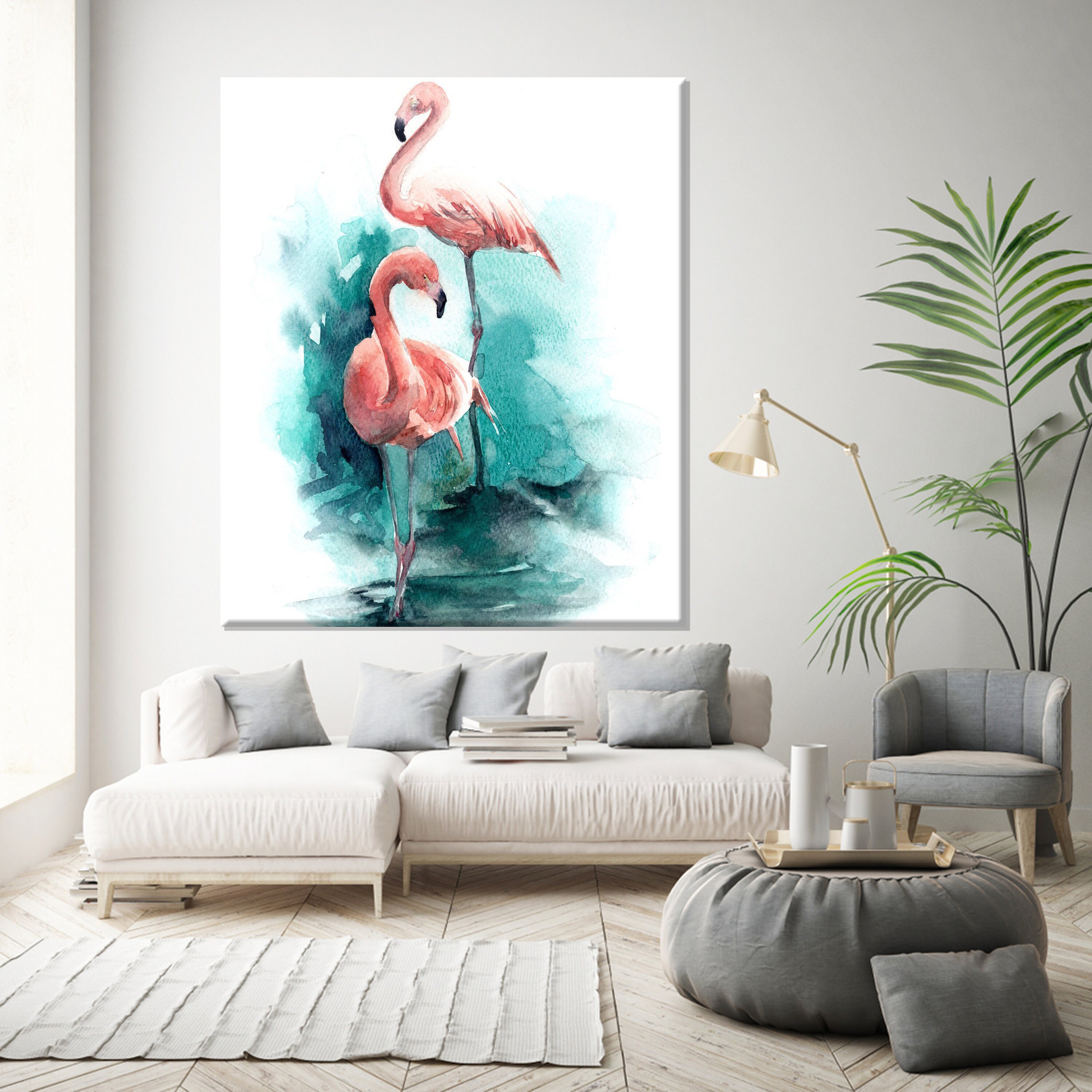 Flamingo Wall Art Decor Modern Wall Art Nature Office | Etsy