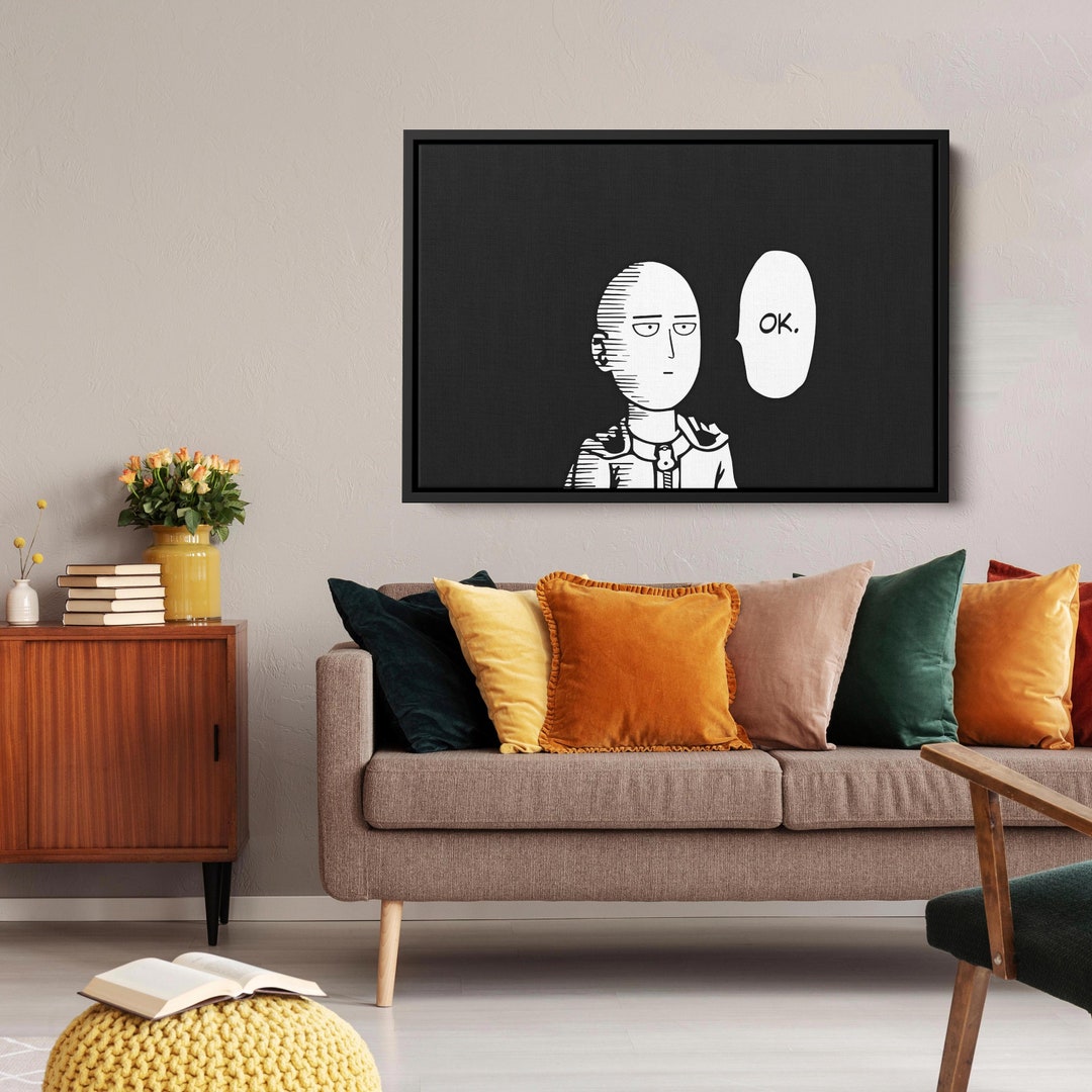 Saitama Wallart Canvas, Anime Canvas Decor, Saitamalove Art Decor ...