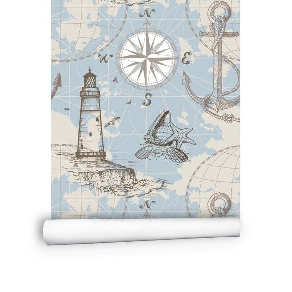 Nautical Peel Stick Wallpaper - Etsy
