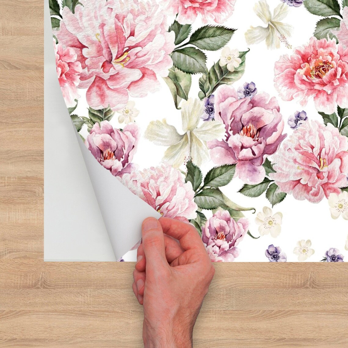 18-ft Wallpaper Roll Pink Floral Wallpaper Spring Large - Etsy