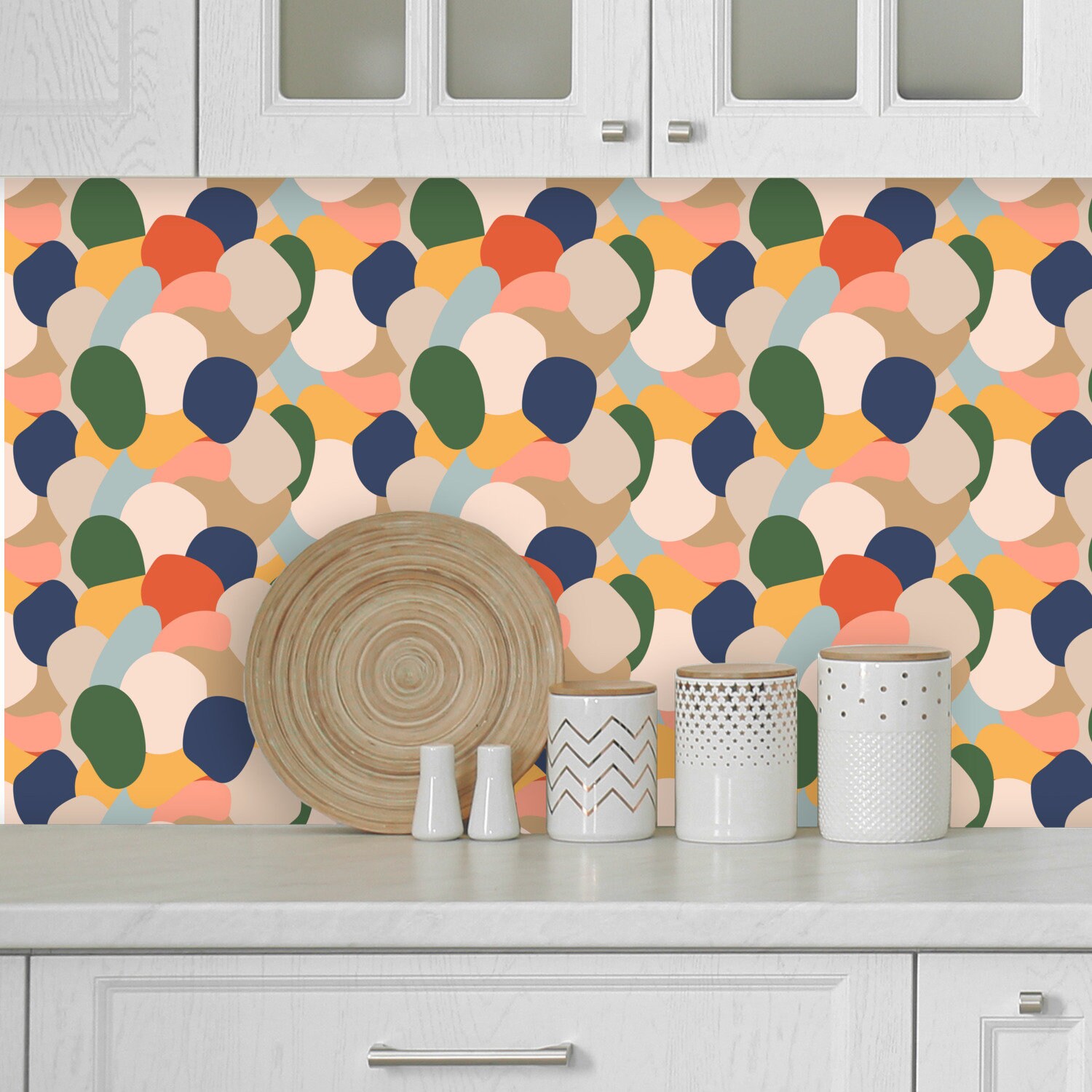 Abstract Wallpaper Roll Polka Dot Modern Wallpaper Peel and - Etsy