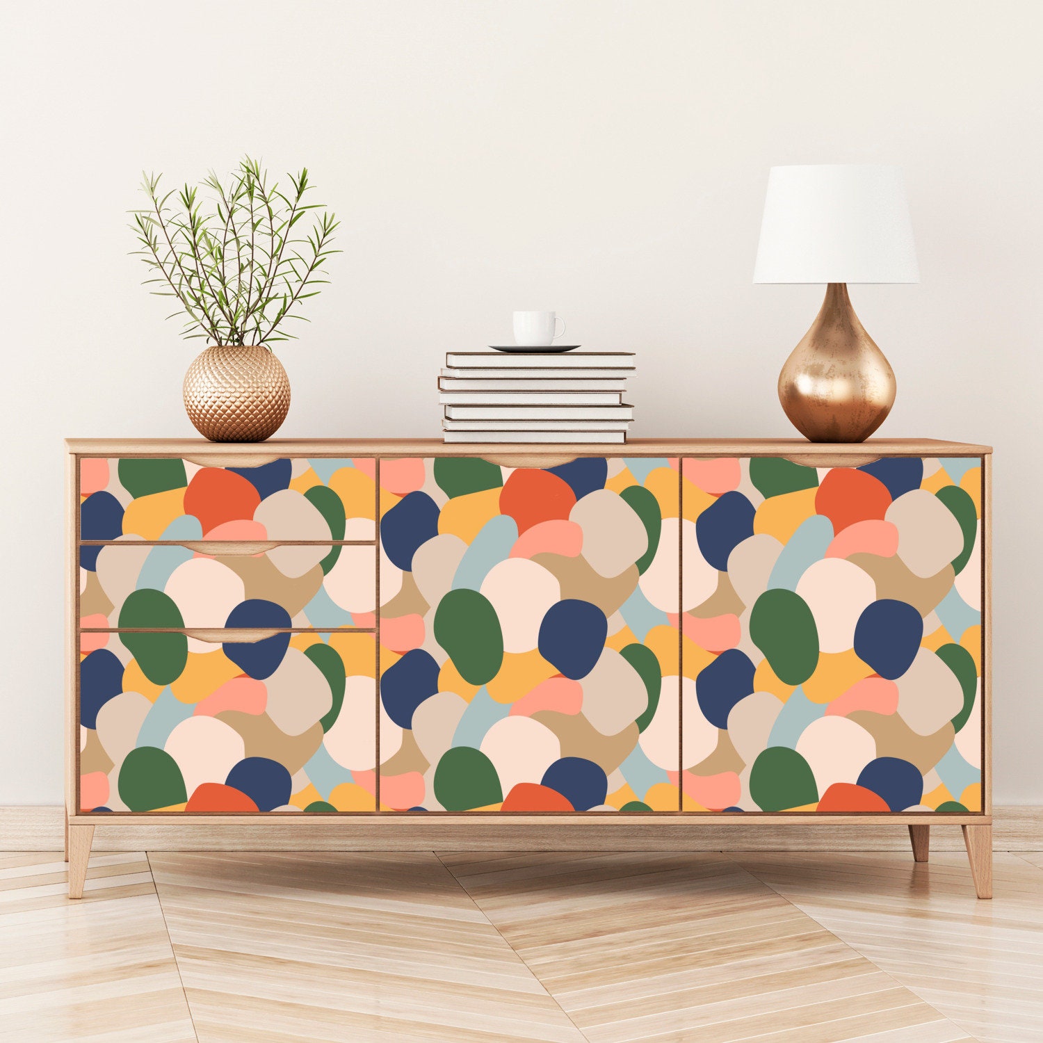 Abstract Wallpaper Roll Polka Dot Modern Wallpaper Peel and - Etsy