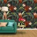 18-ft Wallpaper Roll Watercolor Leaves Wallpaper Spring Floral Peel and ...