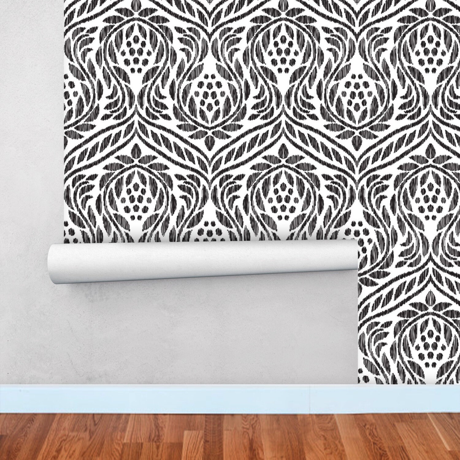 18-ft Wallpaper Roll Geometric Wallpaper Black and White - Etsy