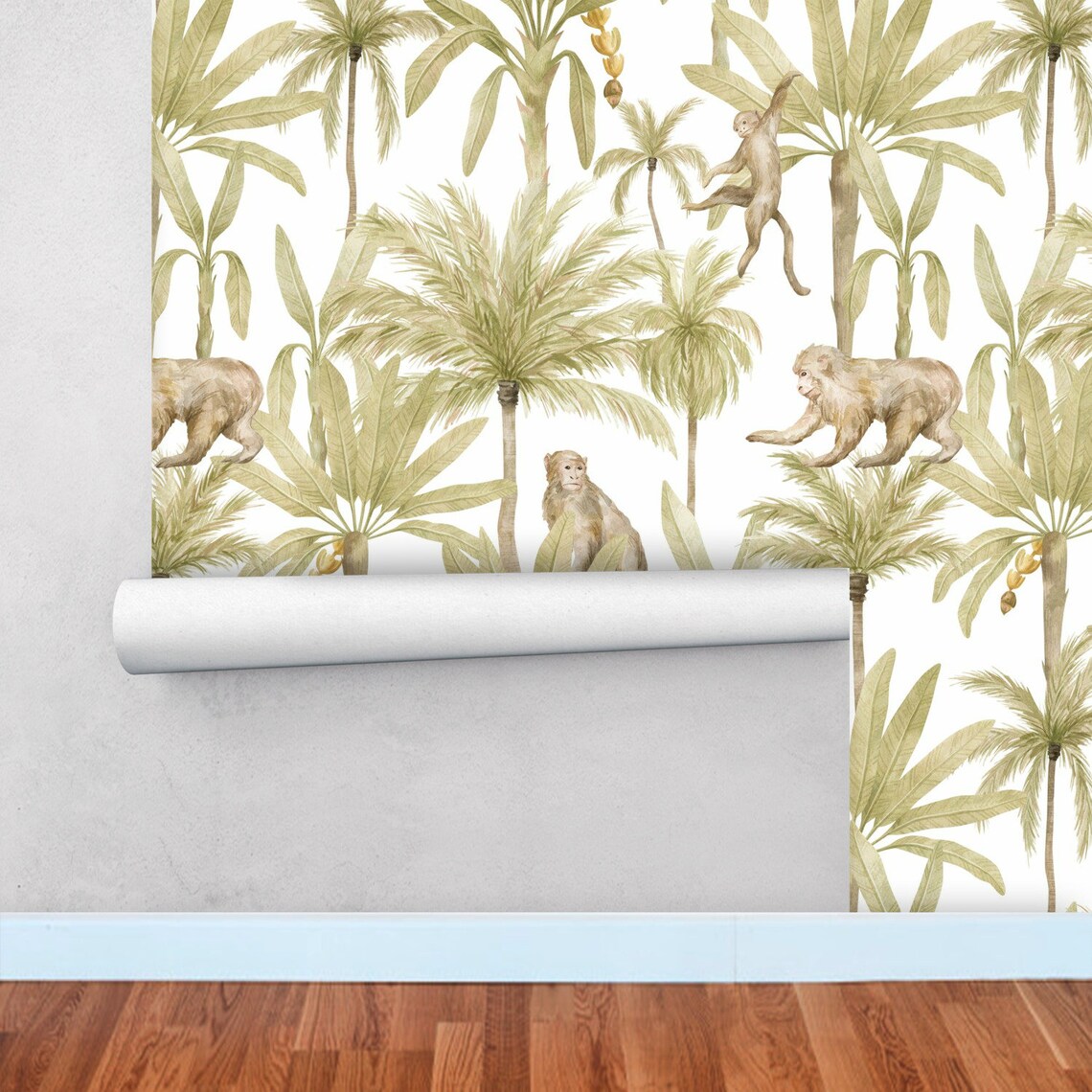 Jungle Wallpaper Roll Tree Wallpaper Animal Wallpaper Peel | Etsy