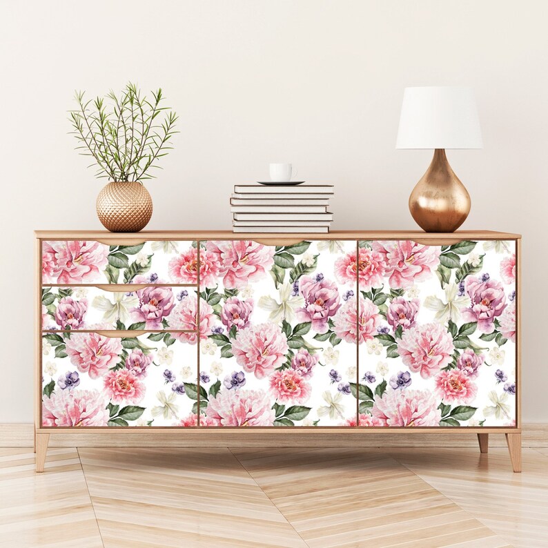 18-ft Wallpaper Roll Pink Floral Wallpaper Spring Large - Etsy