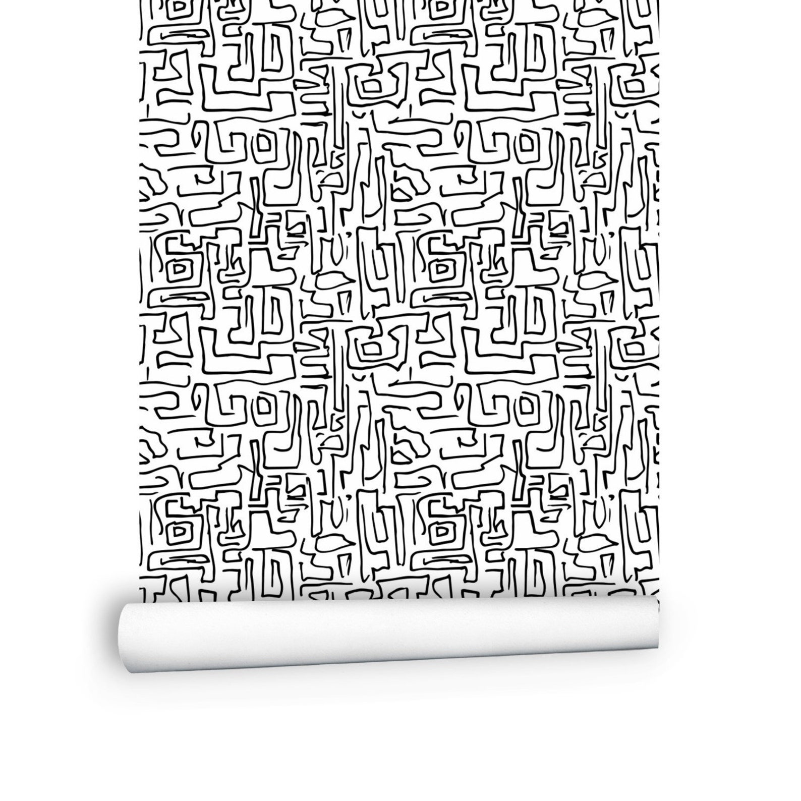 18-ft Wallpaper Roll Black and White Geometric Wallpaper - Etsy