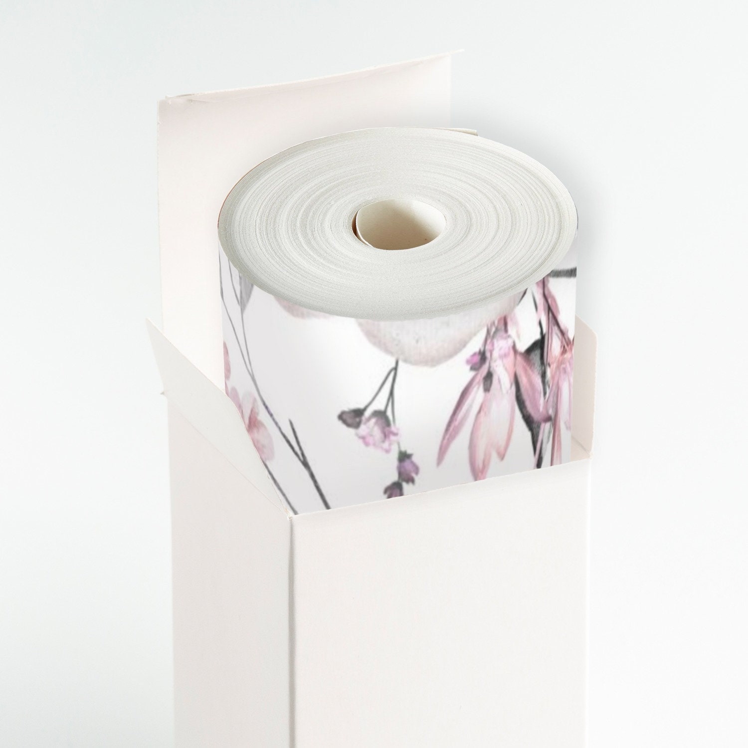 18-ft Wallpaper Roll Watercolor Floral Wallpaper Pink | Etsy