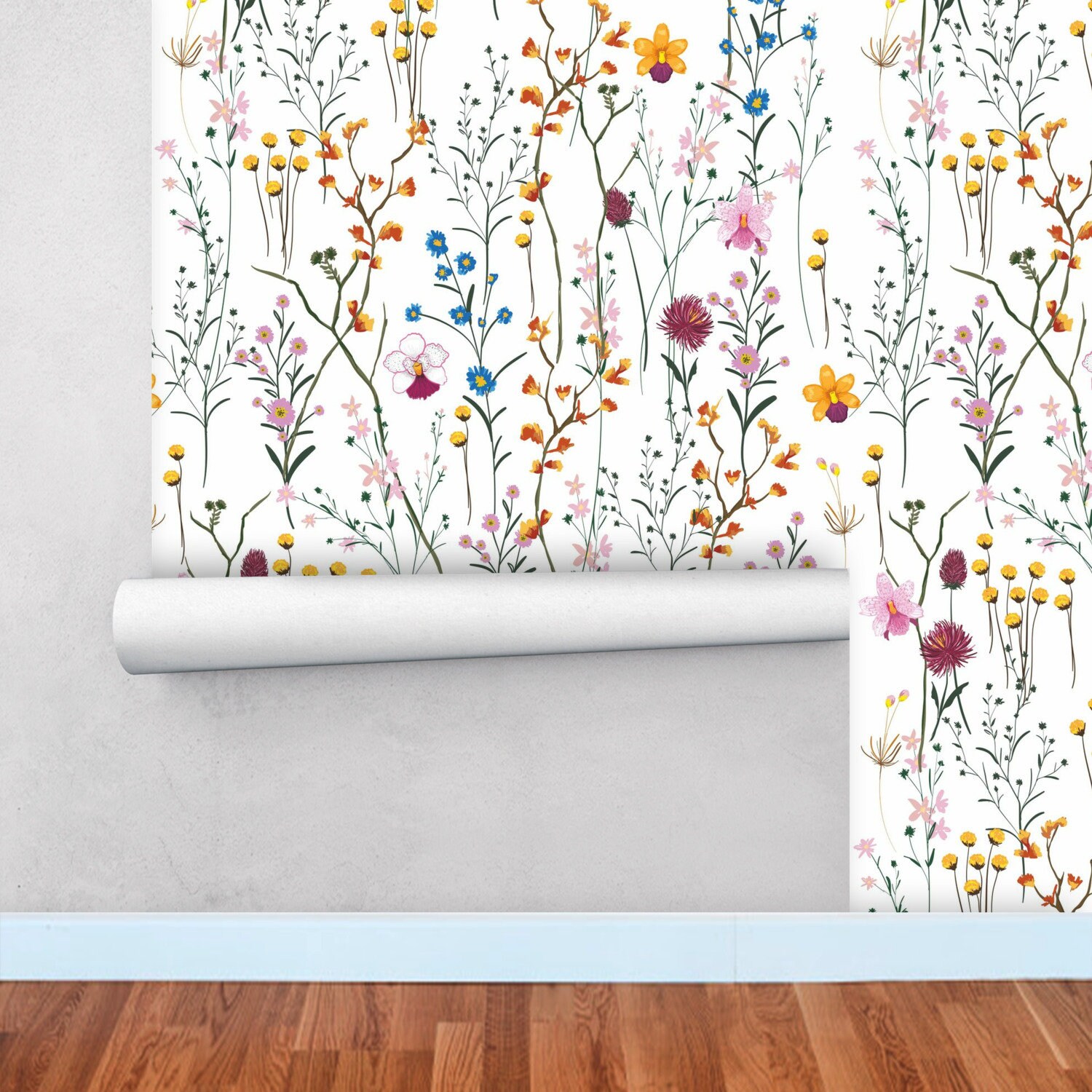 Flower Wallpaper Peel and Stick Floral Removable Wallpaper | Etsy