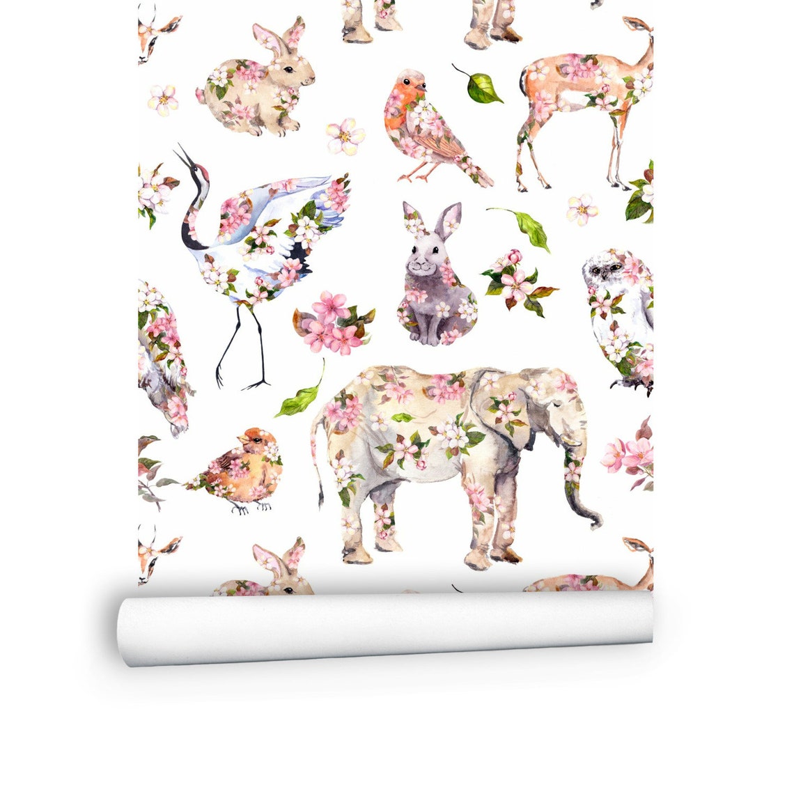 Animal Wallpaper Floral Wallpaper Bird Wallpaper Flower - Etsy