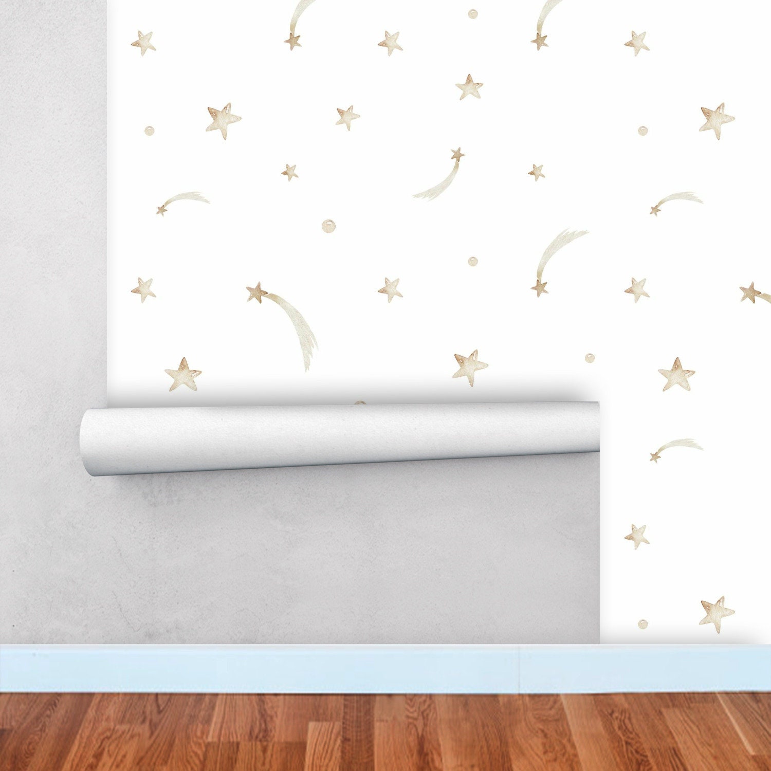 Star Wallpaper White Wallpaper Modern Wallpaper Peel and | Etsy