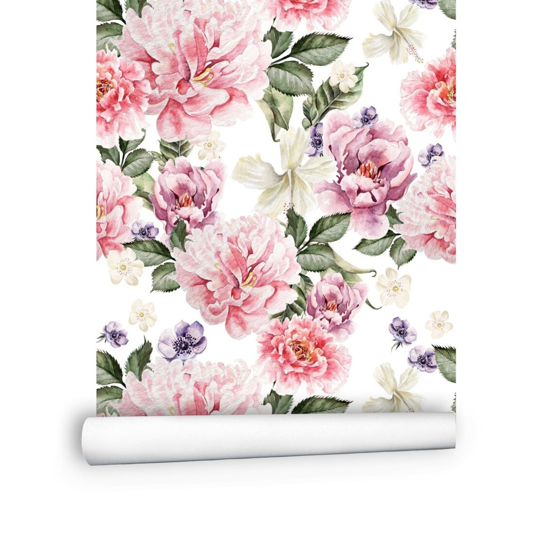 18-ft Wallpaper Roll Pink Floral Wallpaper Spring Large - Etsy