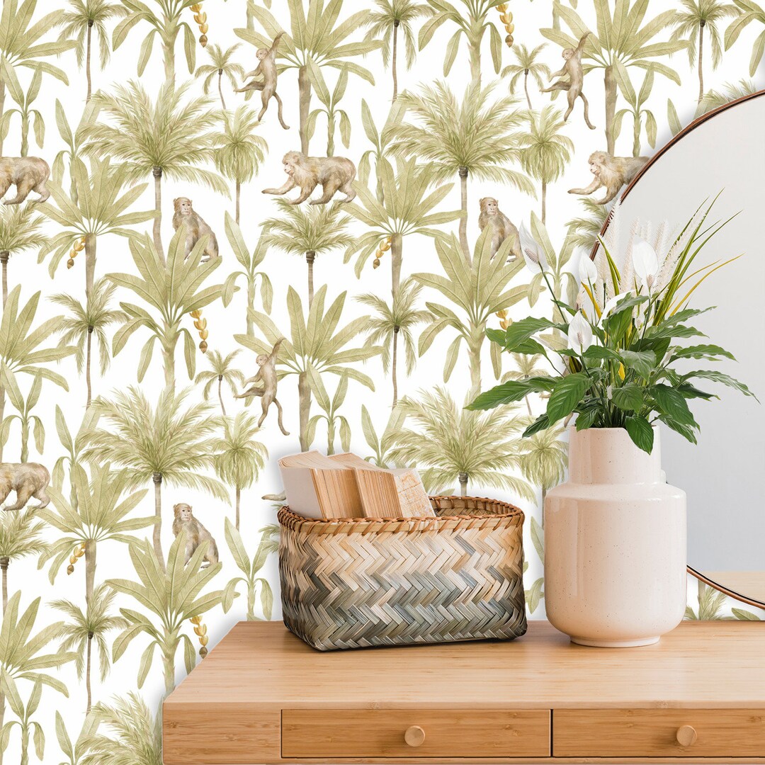 Jungle Wallpaper Roll, Tree Wallpaper - Animal Wallpaper Peel and Stick ...