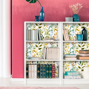 18-ft Wallpaper Roll | Watercolor Leaves Wallpaper | Spring Floral Peel ...