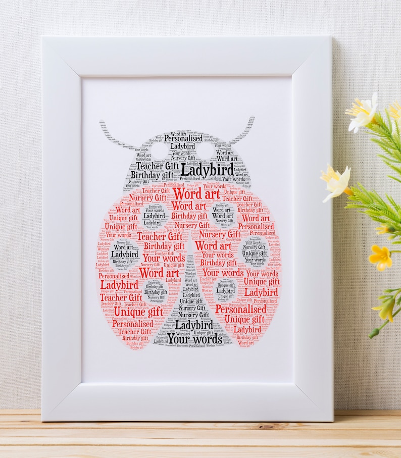 Personalised Word Art Ladybird Design Ladybird Image - Etsy UK