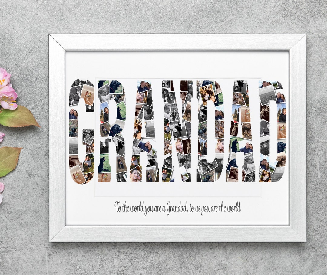 Grandad Photo Collage Print: Personalised Family Gift, Photo Gift ...