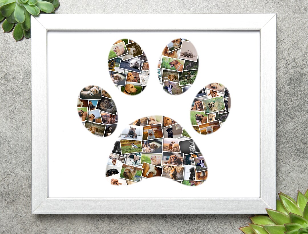 Paw Print Photo Collage. Picture Collage. Collage of Photos. Photo Gift ...
