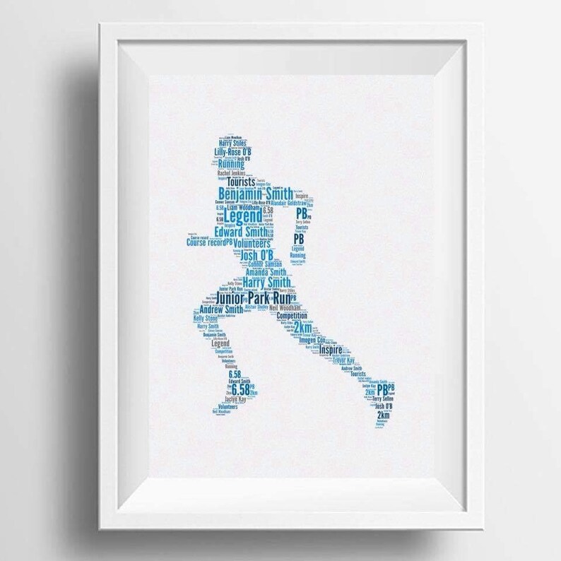 Personalised Word Art Design Runner Male Runner Marathon - Etsy
