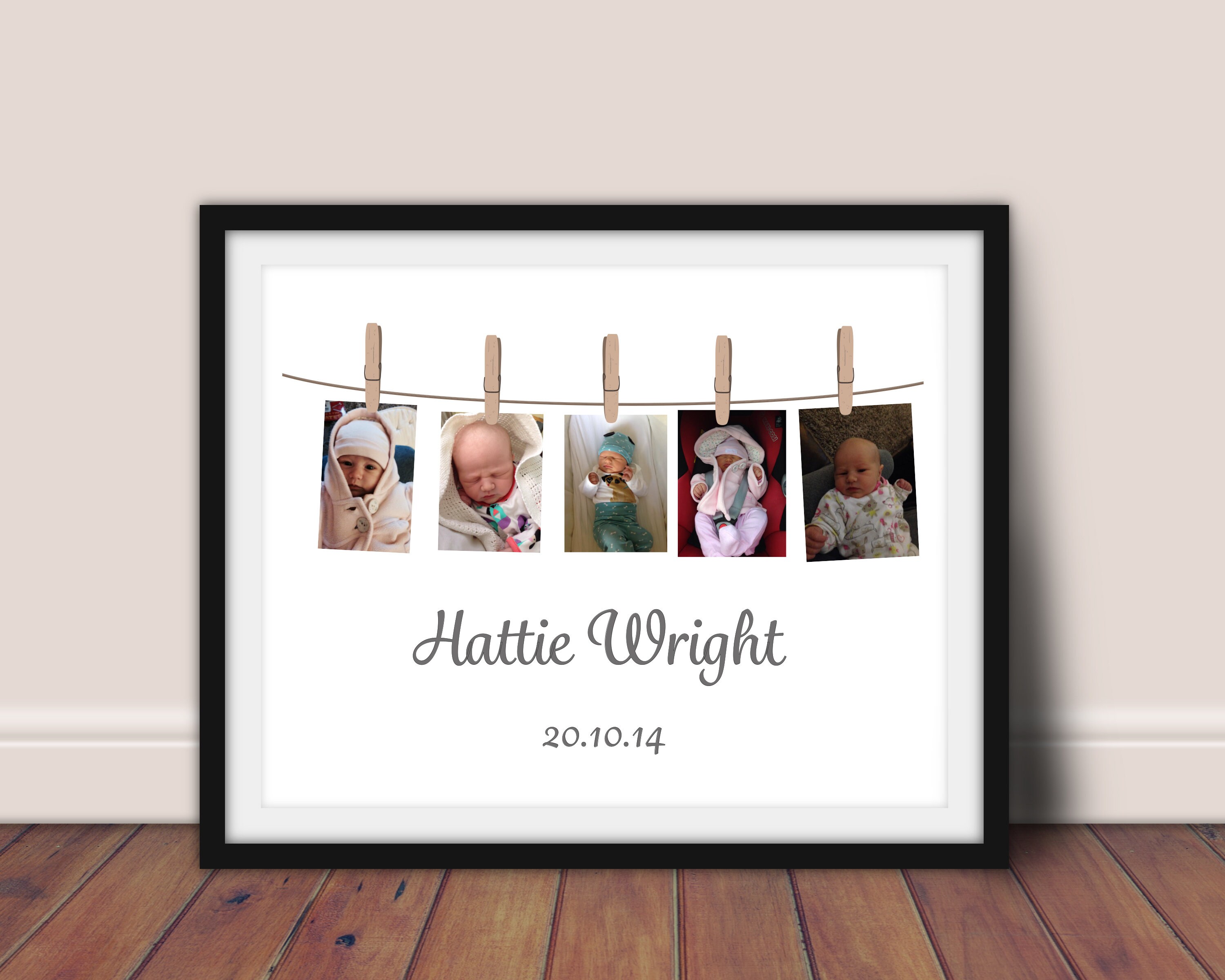 Digital Personalised Photo Collage Peg Photos Photo Pegs - Etsy
