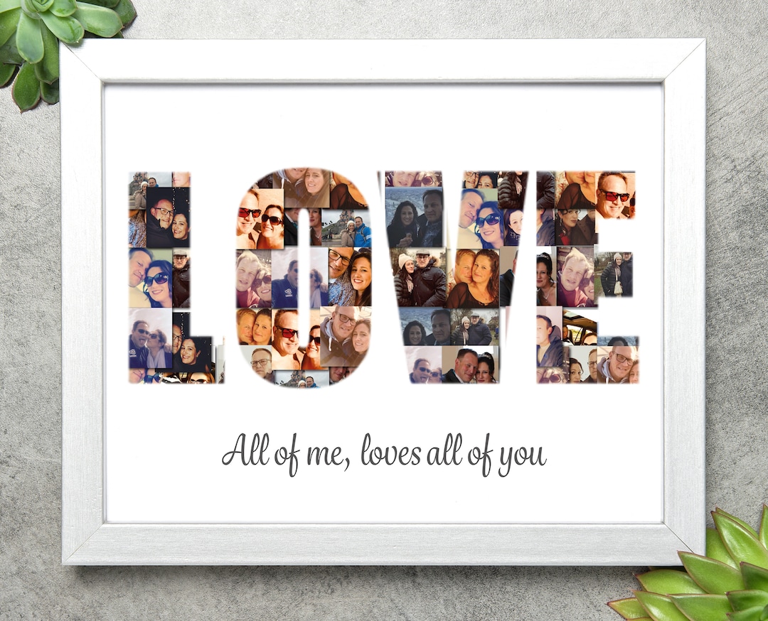 LOVE Shape Photo Collage. Picture Collage. Collage of Photos. Photo ...
